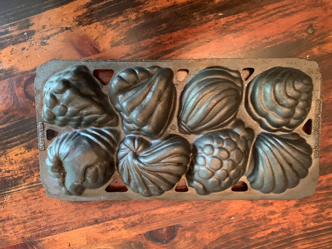Vintage 1989 John Wright Cast Iron Seashell Baking Mold | Heavy | - Etsy