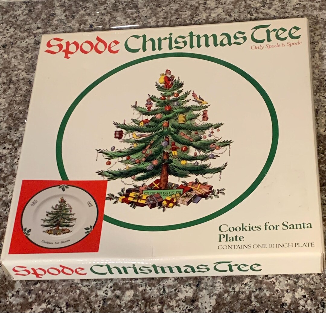 Vintage Spode Cookies for Santa Plate | England | Green Trim | Original ...
