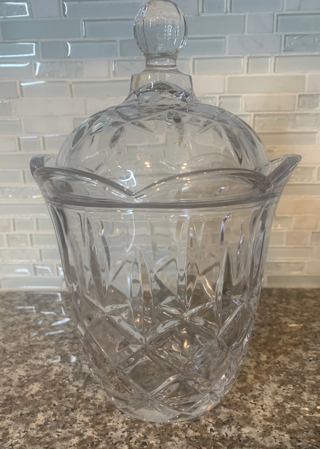 Vintage Lady Anne by Gorham Crystal Round Biscuit Barrel & Lid - Etsy