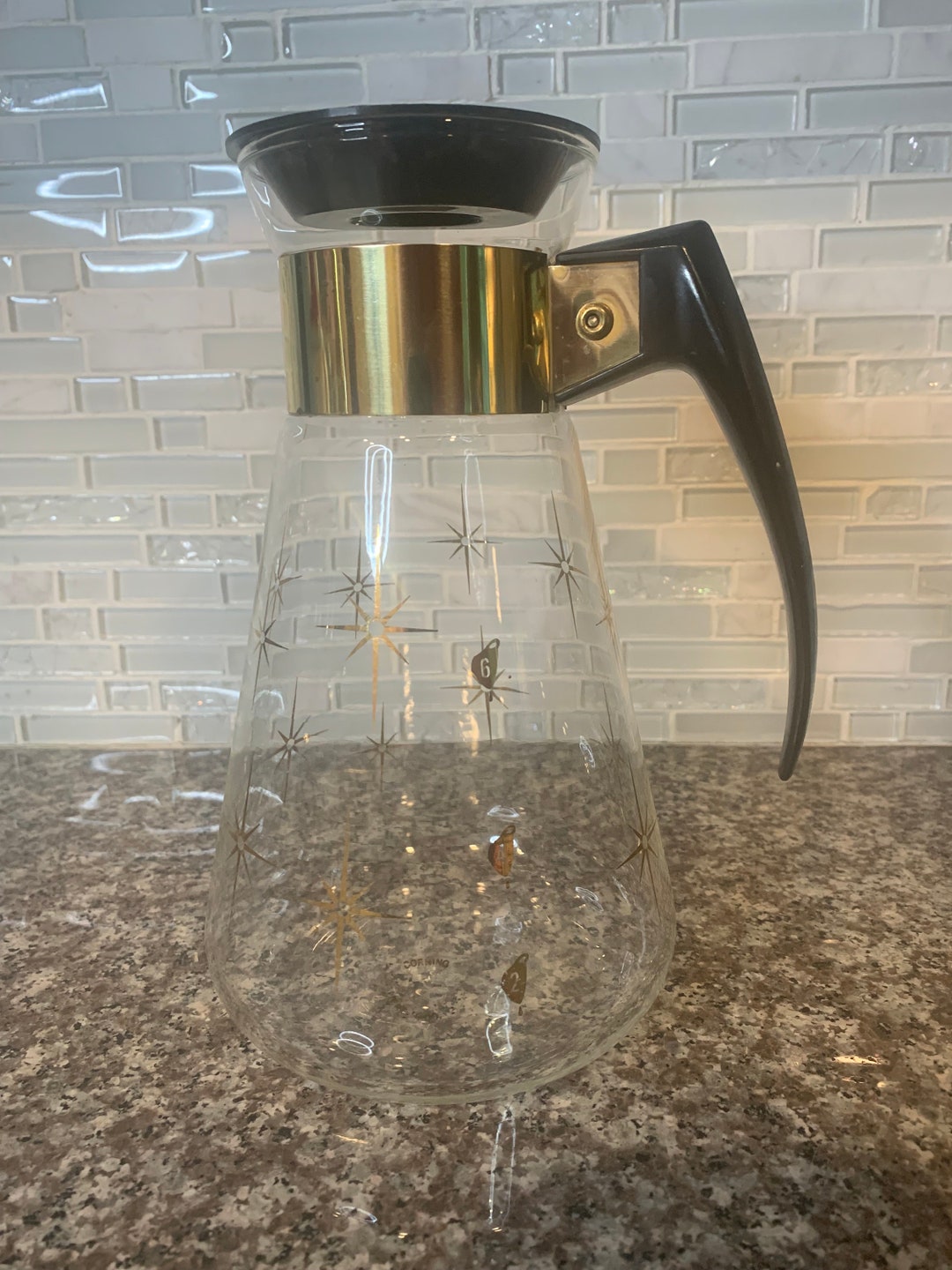 Vintage Pyrex 1960s Atomic Star Burst 6 Cup Coffee Pot Carafe - Etsy