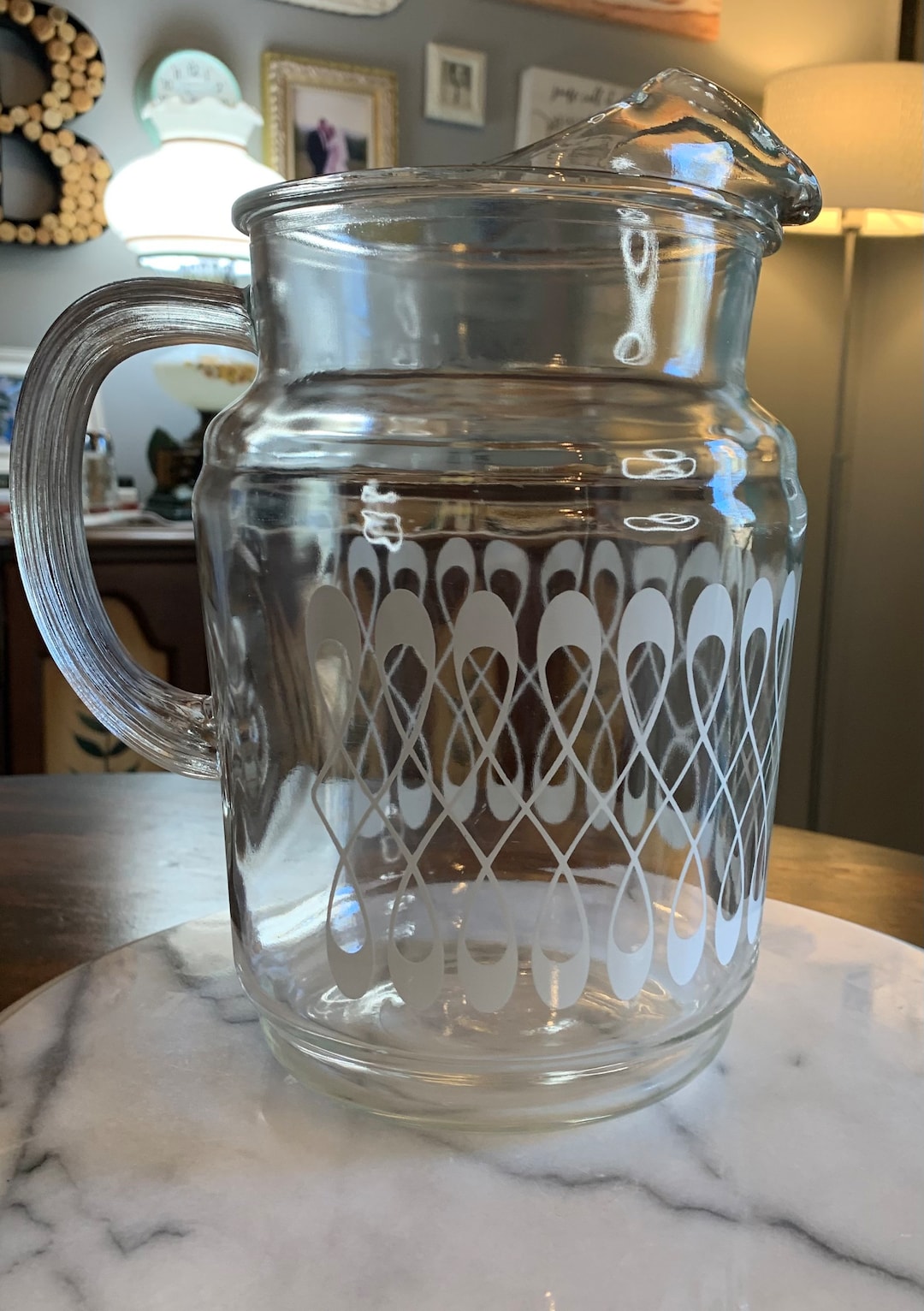 Vintage Glass Pitcher, Retro Lemonade Iced Tea Carafe - Etsy