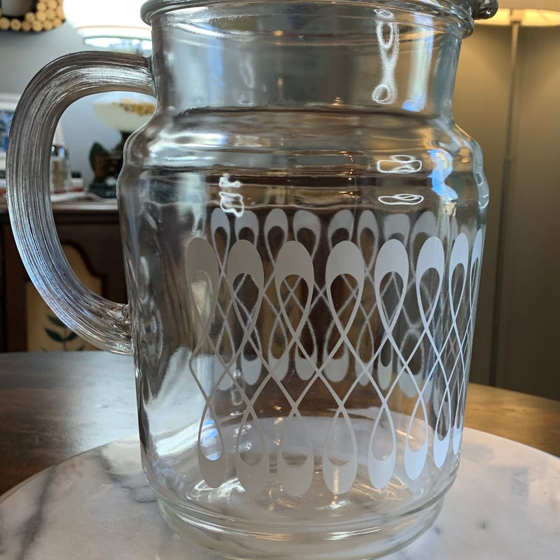 Retro Glass Pitcher - Etsy