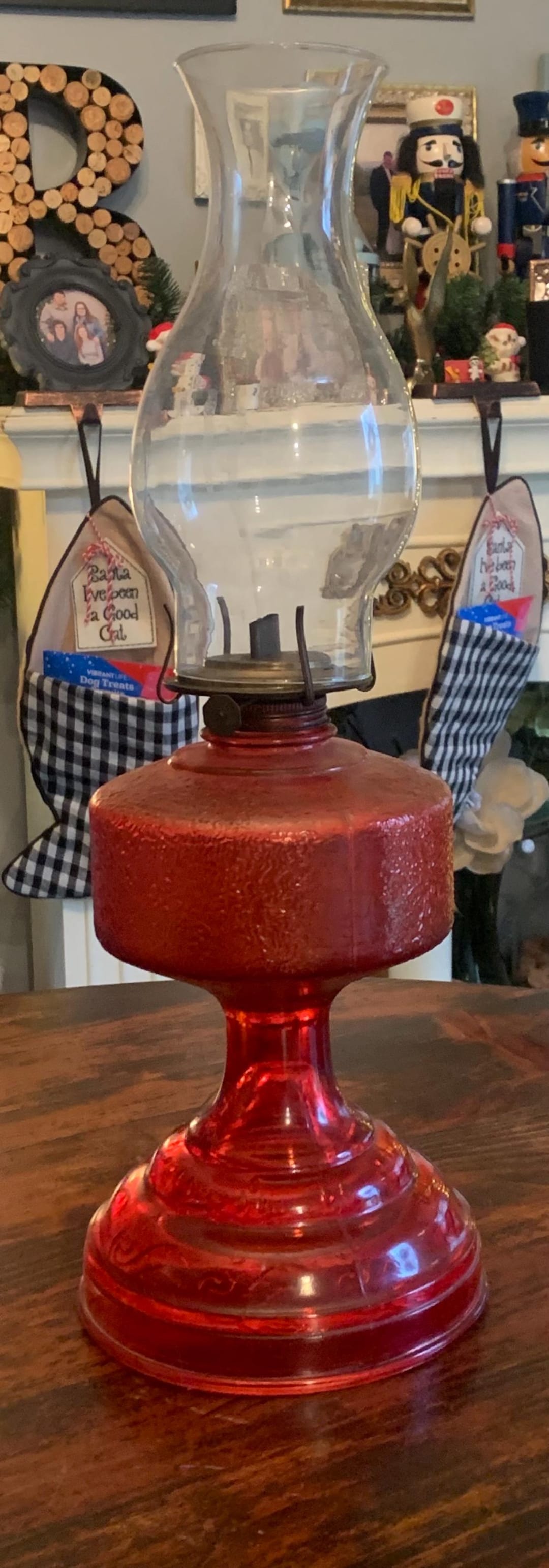 Vintage 1950s P&A Risdon MFG Co. Danbury CT Ruby Red Glass Oil Lamp ...