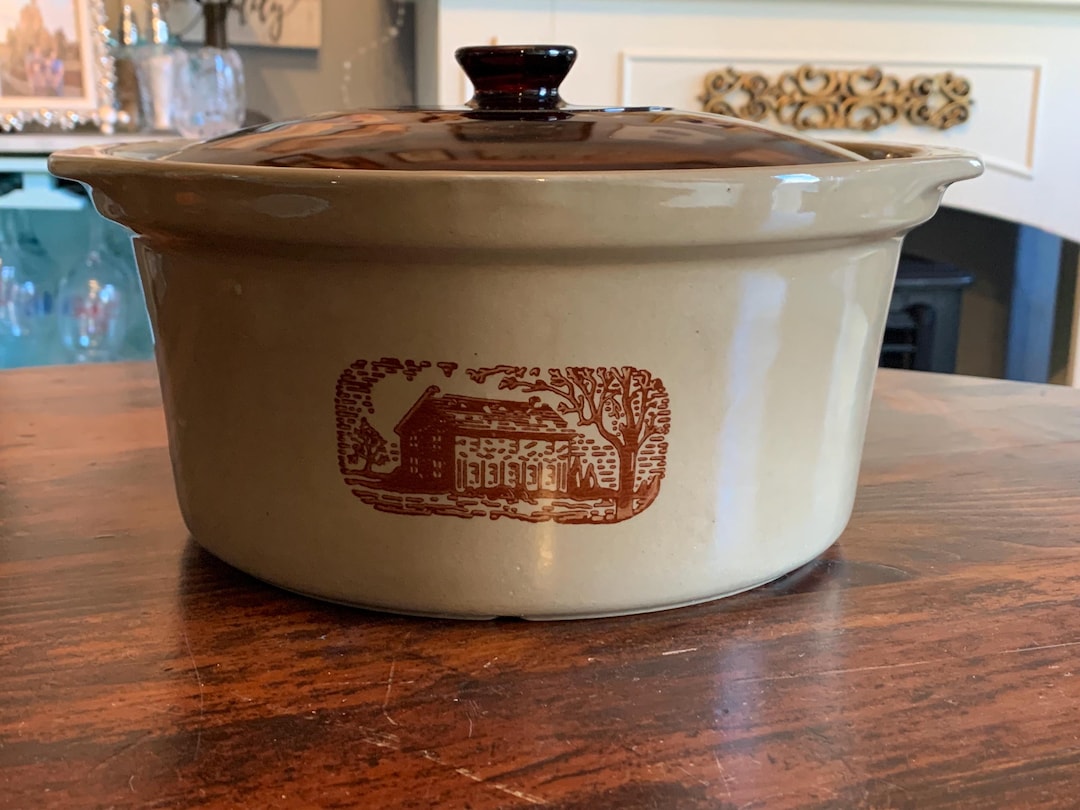 Vintage Western Stoneware Casserole | Country Cooker With Lid - Etsy