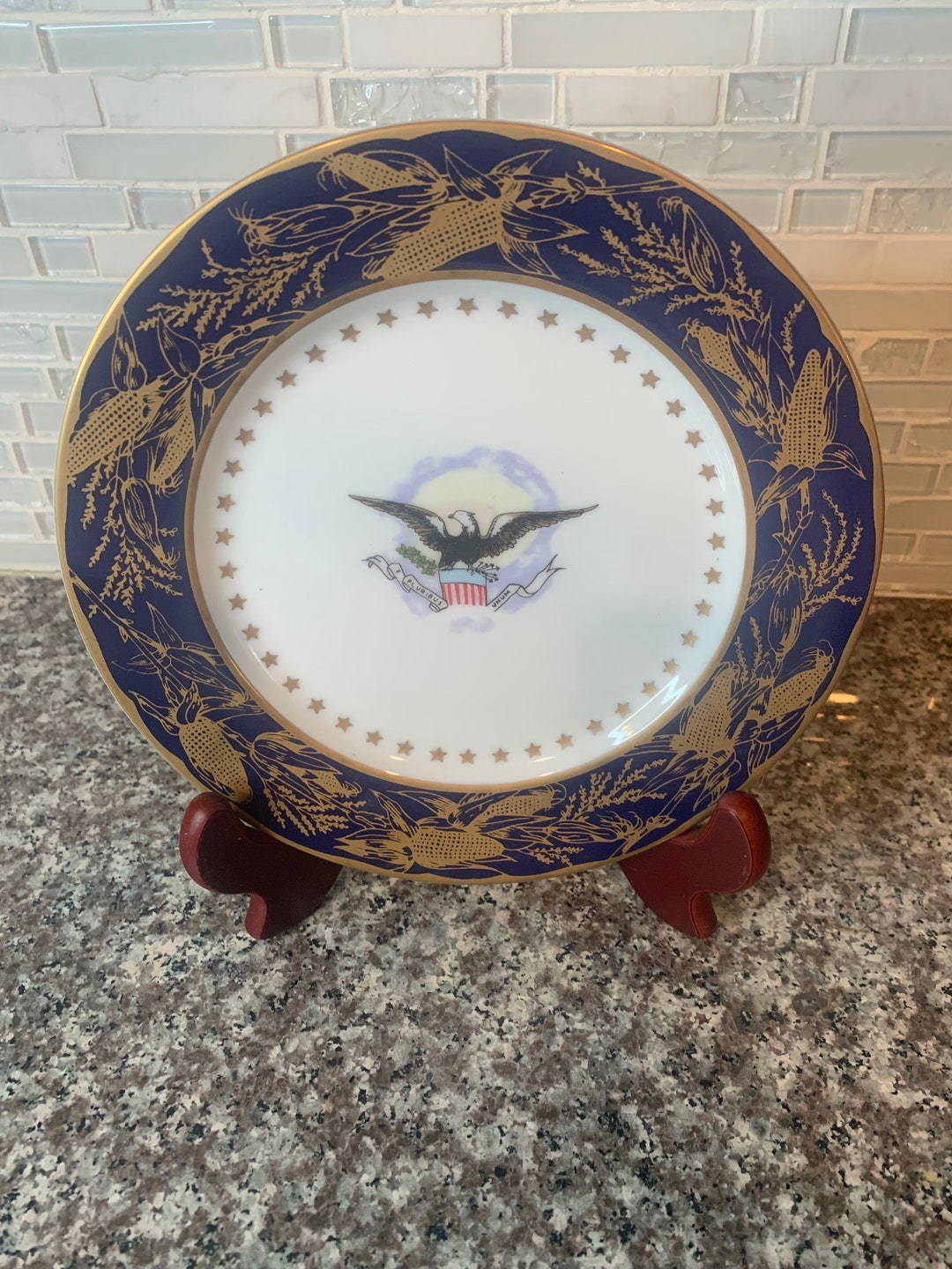 Vintage Woodmere Benjamin Harrison Dessert Plate by Woodmere 1986 ...