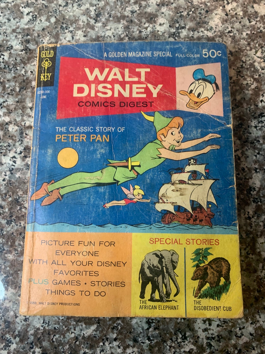 Vintage 1969 Walt Disney Comics Digest | Golden Magazine | Peter Pan ...