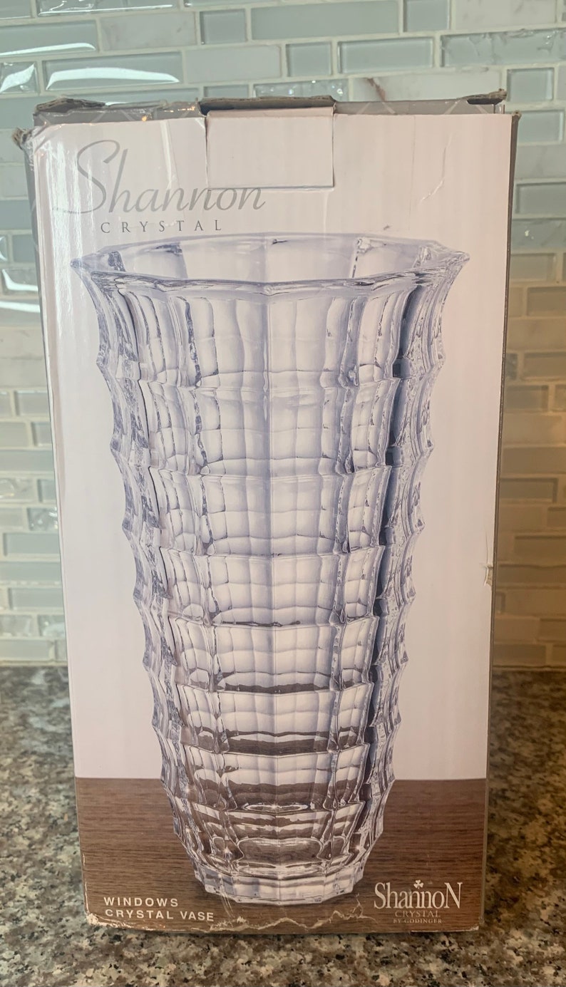 Windows Crystal Vase From Shannon Crystal - 9 3/4” With Box and Tags - Etsy