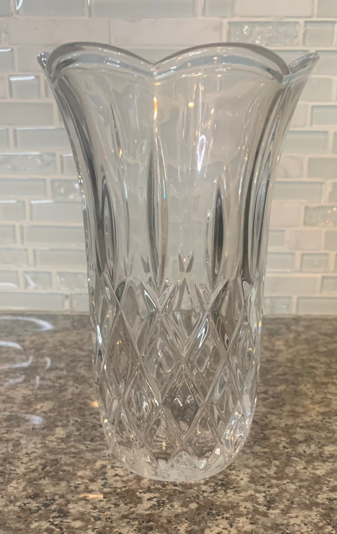 Vintage King Edward Flared Vase From Gorham Crystal - Etsy