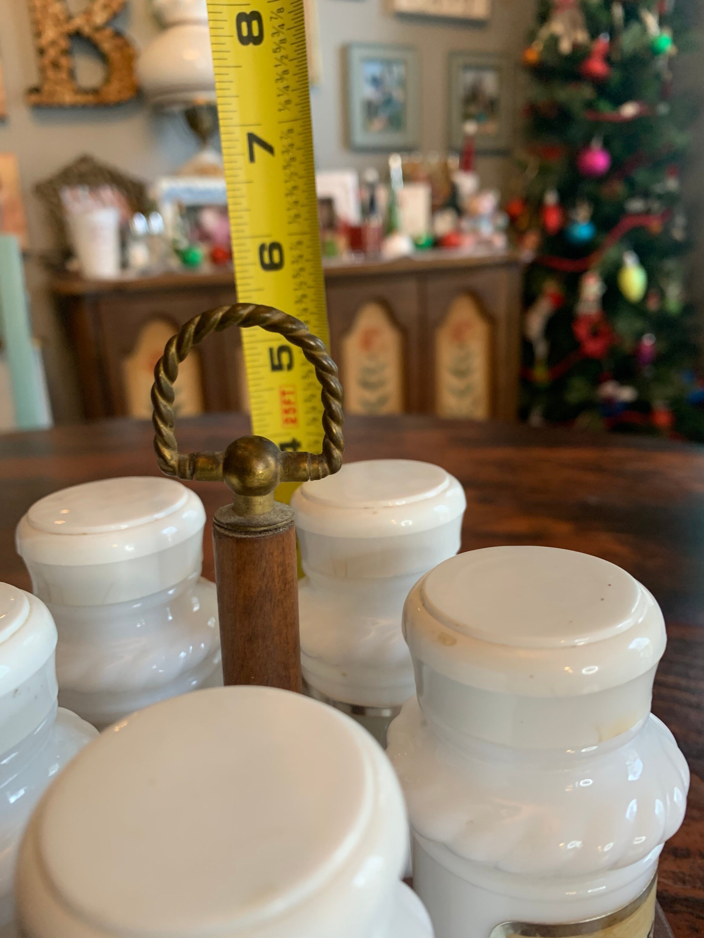 Vintage Mid Century Modern Spice Rack With 5 Milk Glass Spice - Etsy