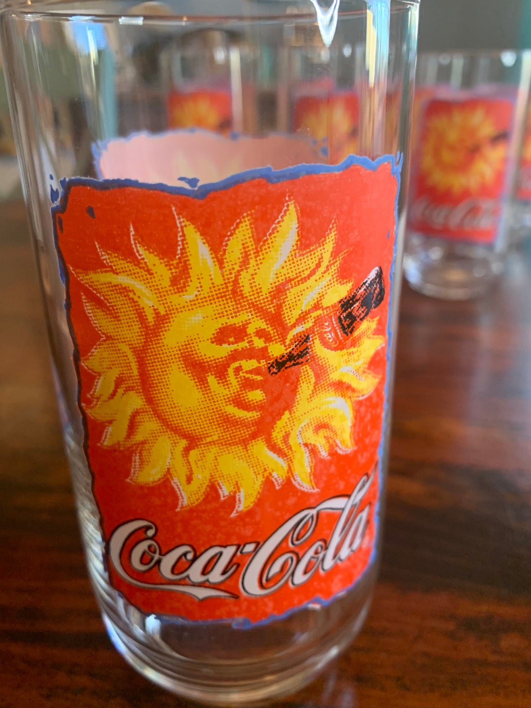 Vintage Set of 8 - 1995 Sunshine + Coca Cola Glassware Set With the ...