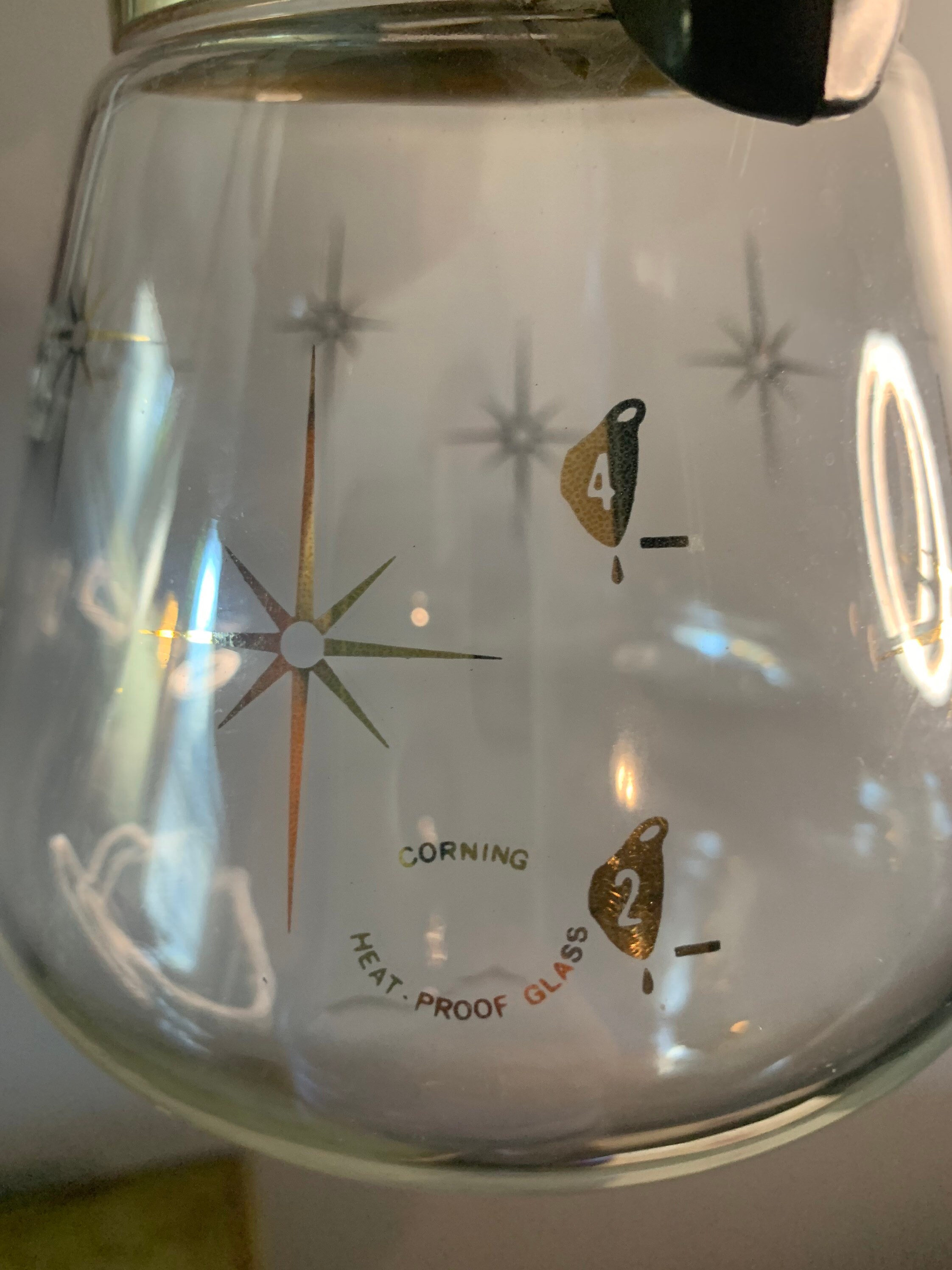 Vintage Pyrex constellation Glass and Gold Atomic Starburst - Etsy