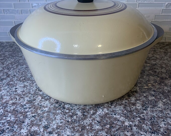 Vintage Beige Club Cast Aluminum 4 Quart Dutch Oven | Roaster Pan With ...