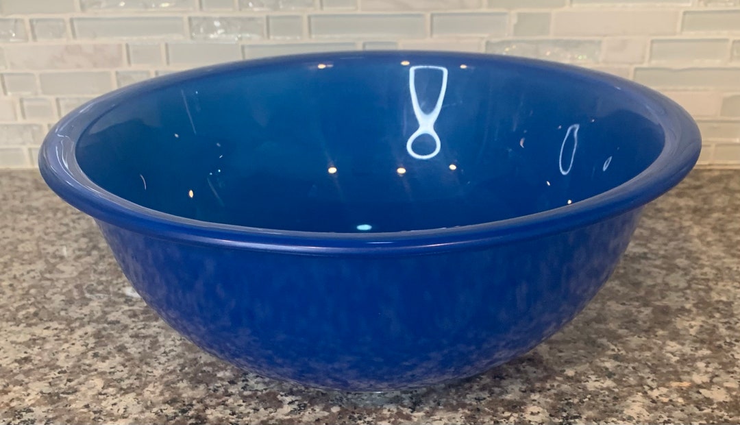 Vintage Rainbow 325 10 Inch Mixing Bowl From Pyrex - Dark Blue - Clear ...
