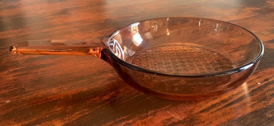 Vintage Corning Ware “vision” Skillet Amber Glass | 7” Inch | Waffle ...
