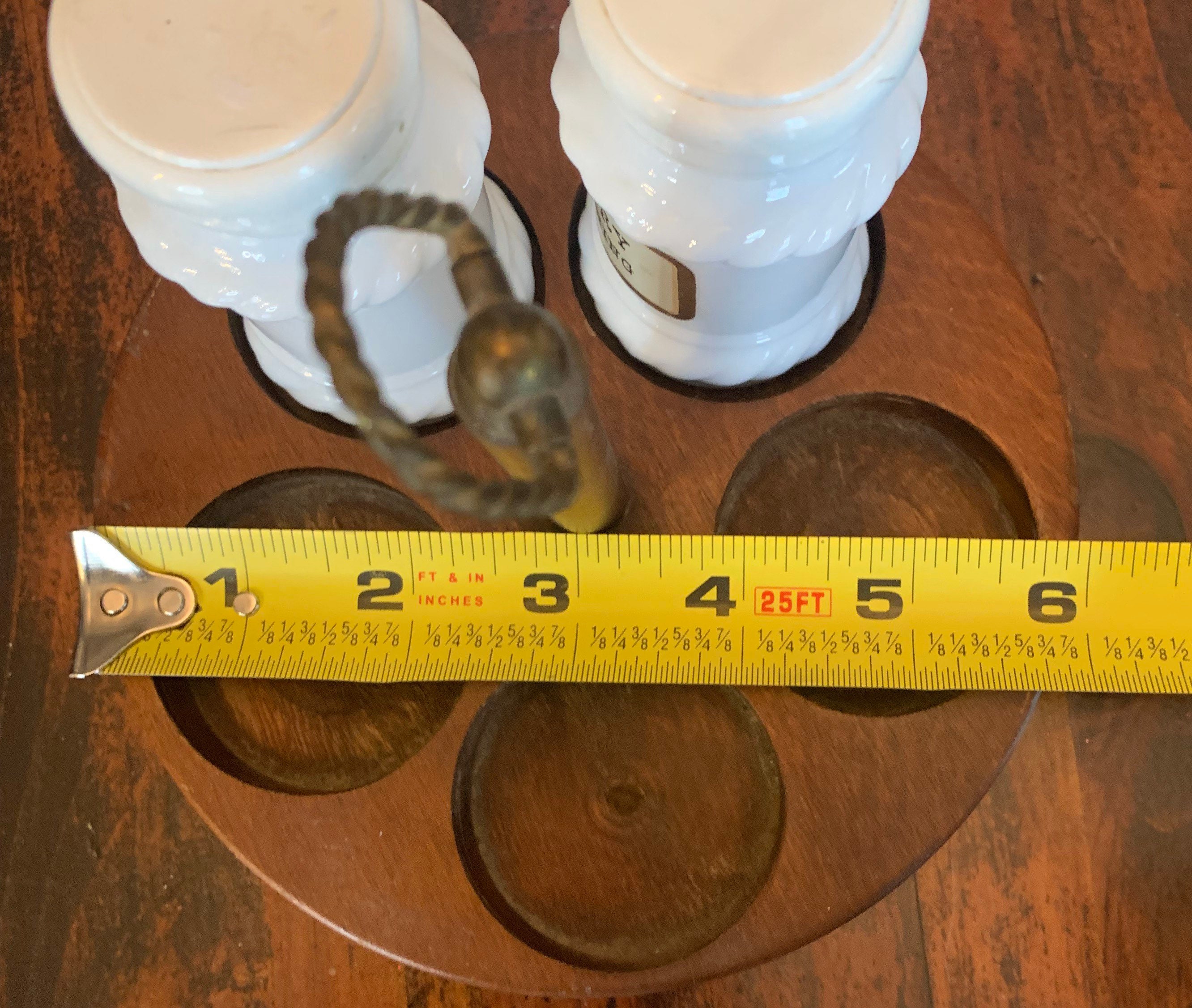 Vintage Mid Century Modern Spice Rack With 5 Milk Glass Spice - Etsy