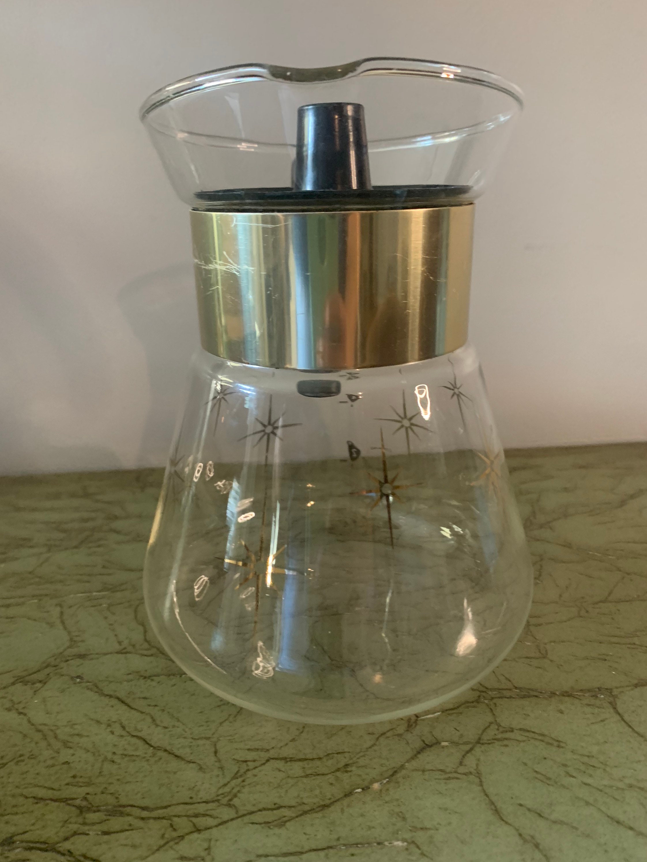 Vintage Pyrex constellation Glass and Gold Atomic Starburst - Etsy