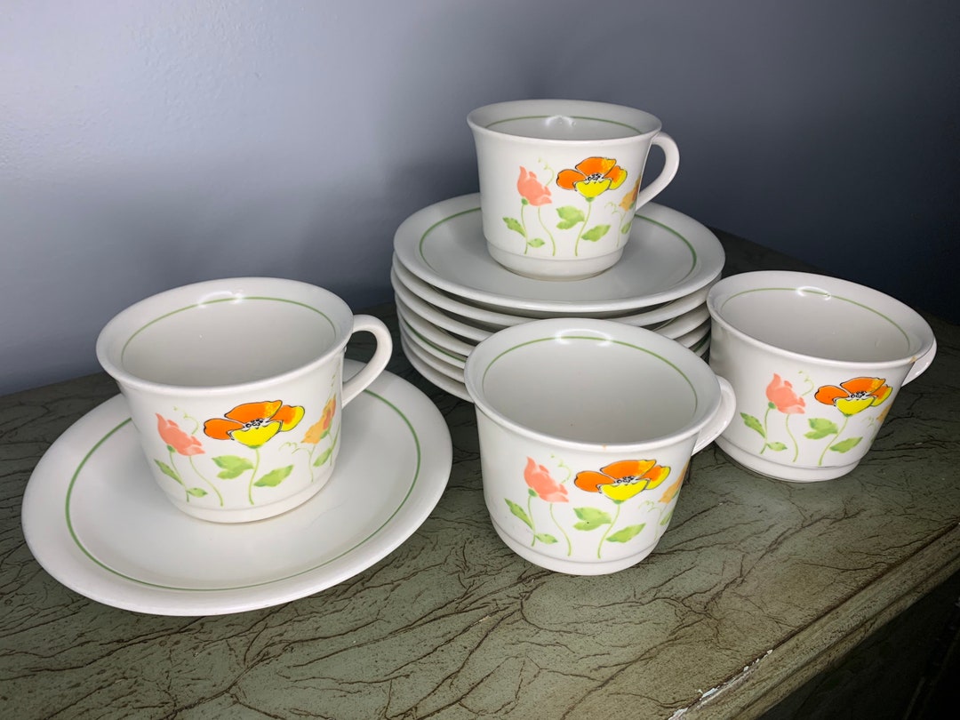 Vintage Set of Nikko Flower Dishes and Pans. See Description for A List ...