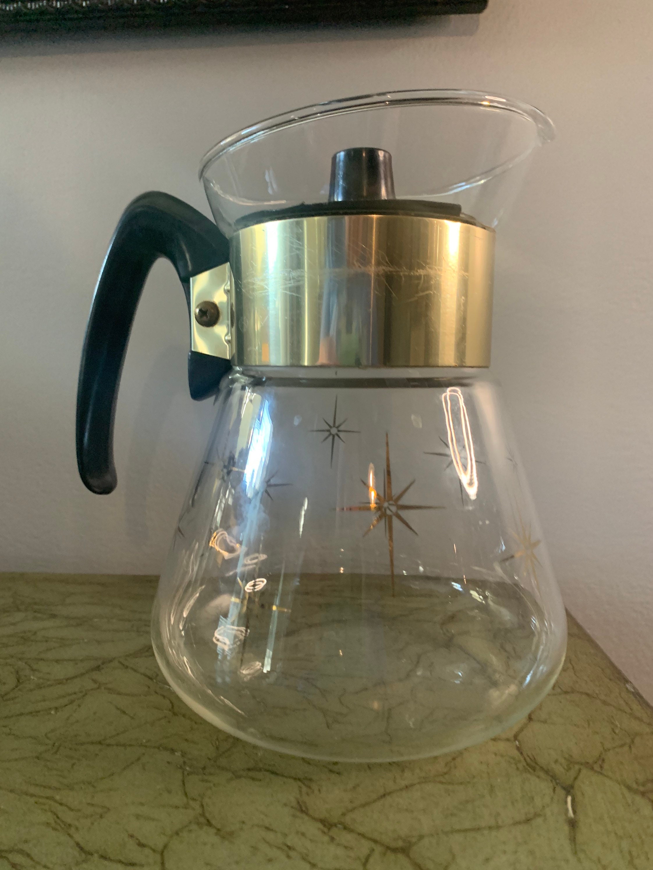 Vintage Pyrex constellation Glass and Gold Atomic Starburst - Etsy