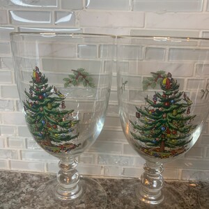 Set of 4 Spode “christmas Tree” Goblets | Gold Trim | 16 Ounces | - Etsy