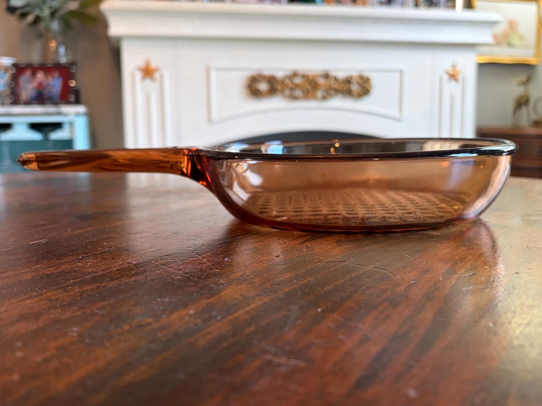 Vintage Corning Ware “vision” Skillet Amber Glass | 7” Inch | Waffle ...