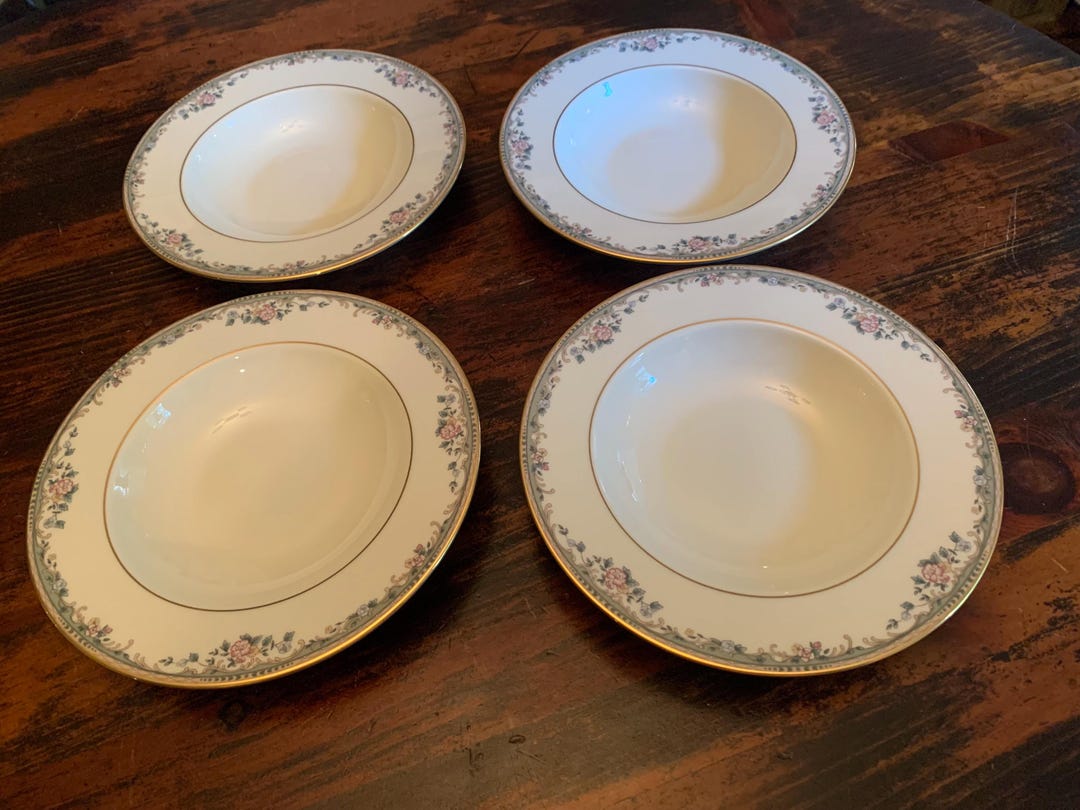 Discontinued Set of 4 Rim Soup Bowls by Lenox | Spring Vista | Never ...