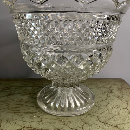 Vintage Anchor Hocking Wexford Pattern Clear Glass Flower Vase - Etsy