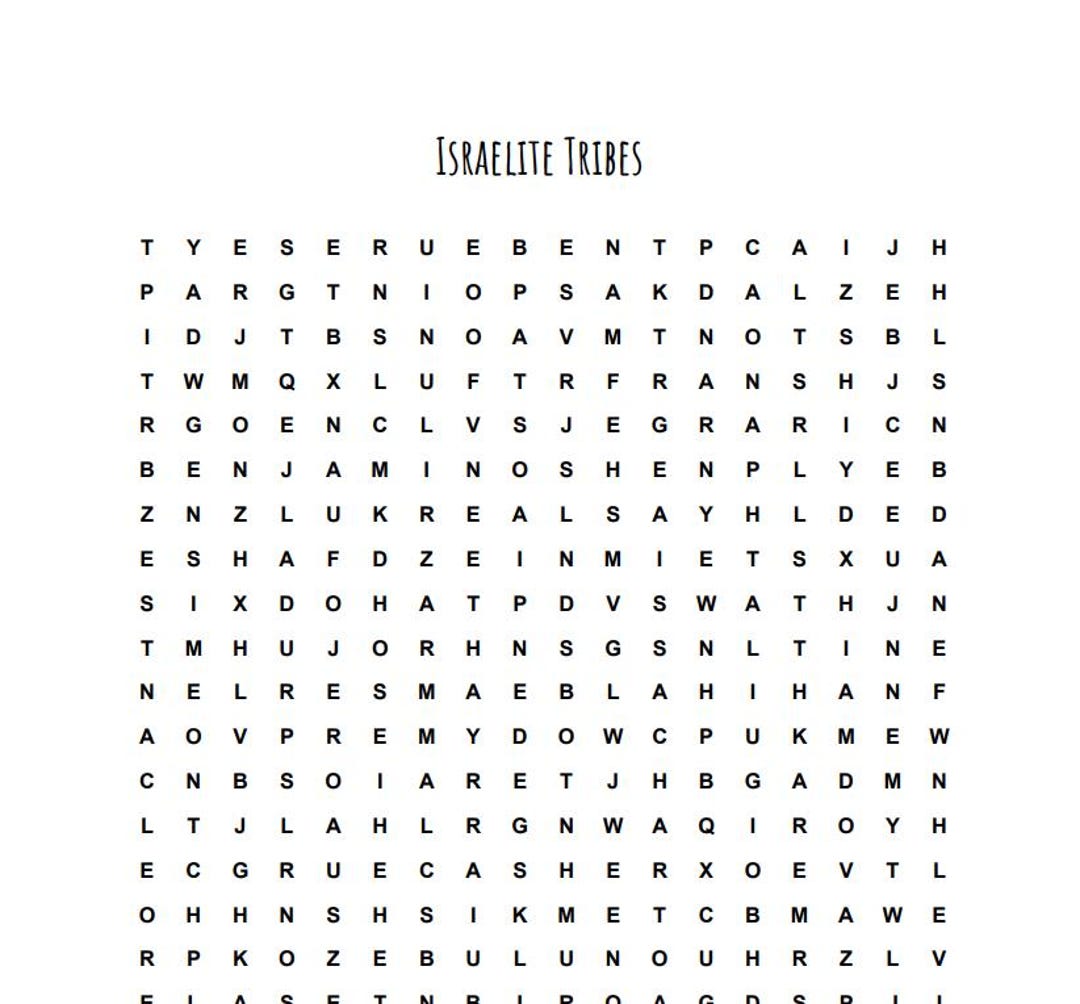 12 Tribes of Israel Word Search - Etsy