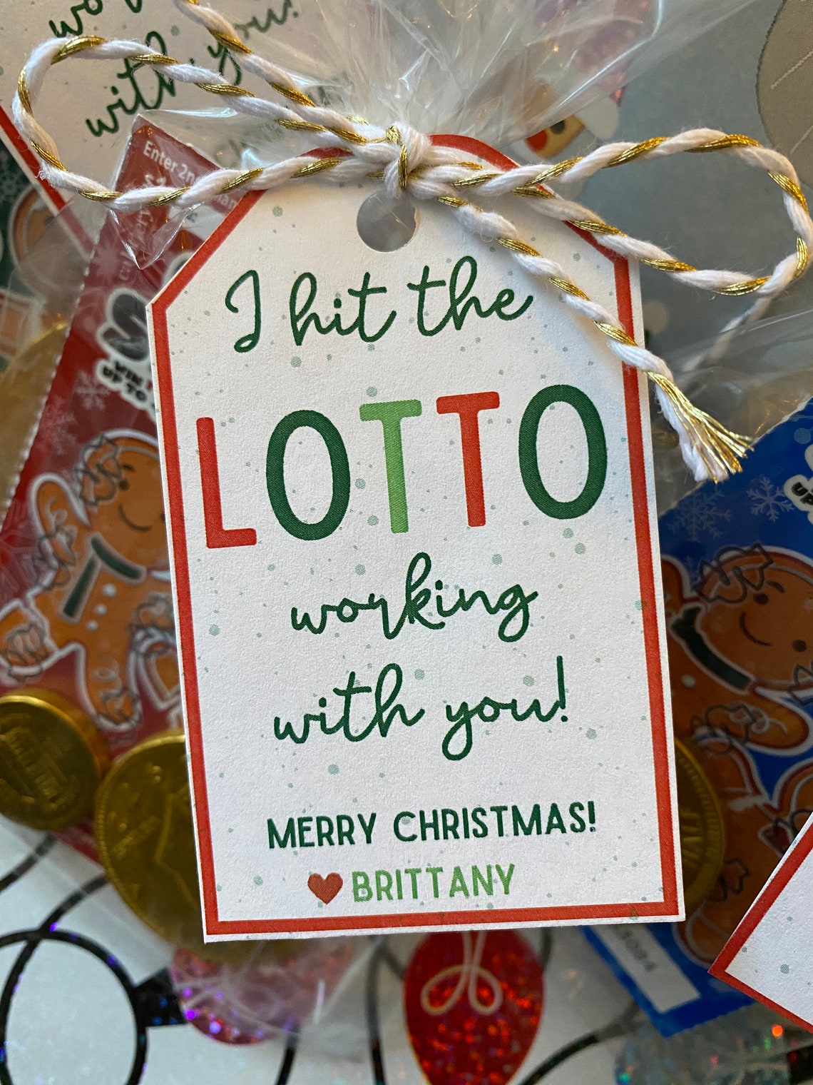 Christmas Gift Tags - I Hit the Lotto Working With You - Etsy