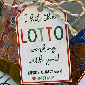 Christmas Gift Tags - I Hit the Lotto Working With You - Etsy