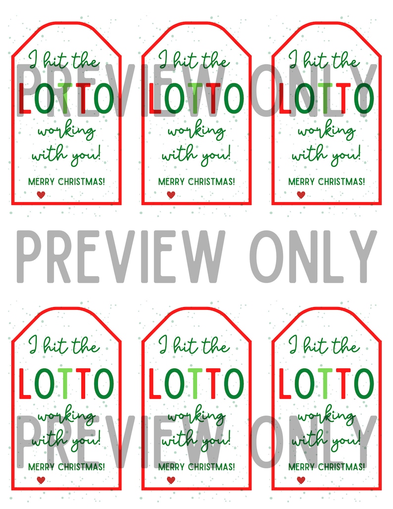 Christmas Gift Tags - I Hit the Lotto Working With You - Etsy