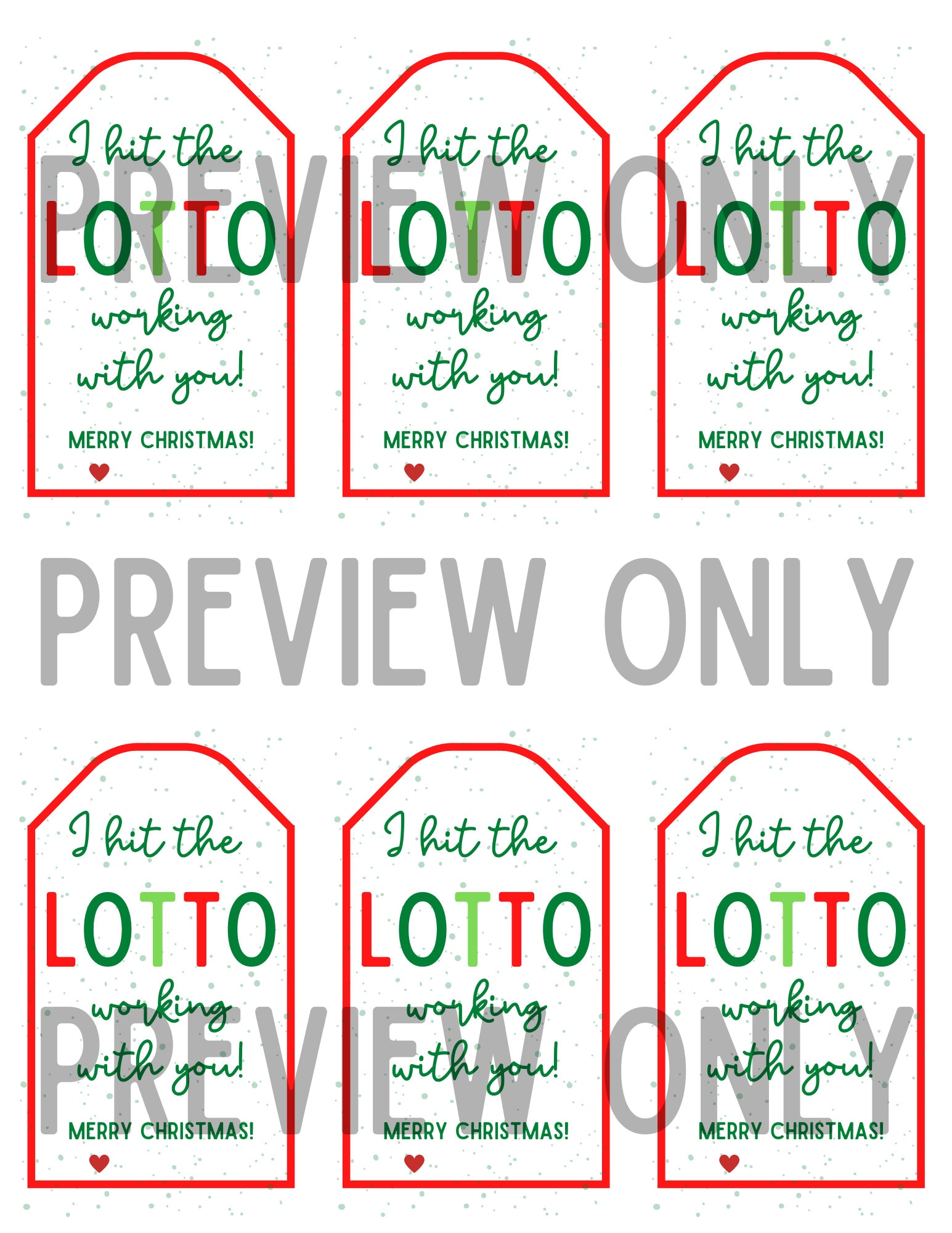 Christmas Gift Tags - I Hit the Lotto Working With You - Etsy