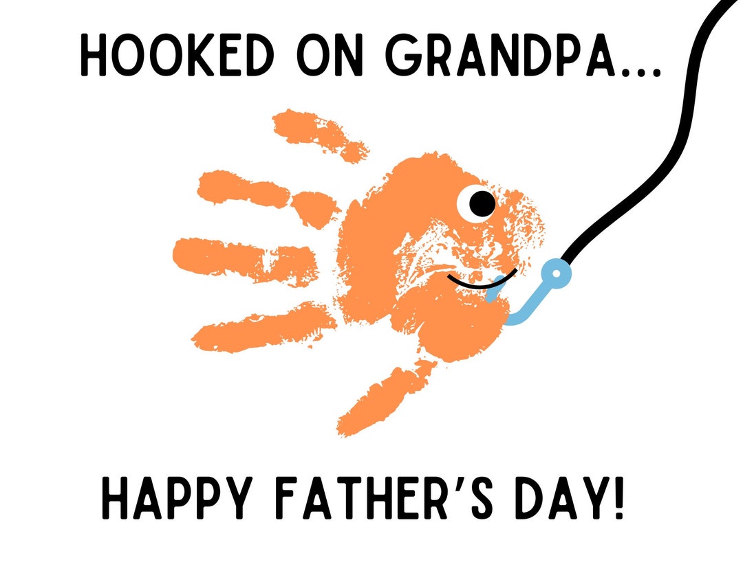 Father’s Day “hooked on Grandpa” Handprint Gift - Etsy