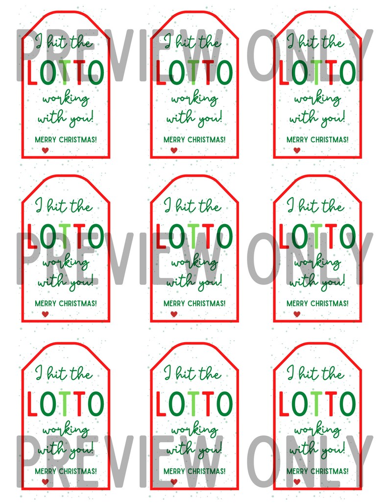 Christmas Gift Tags - I Hit the Lotto Working With You - Etsy