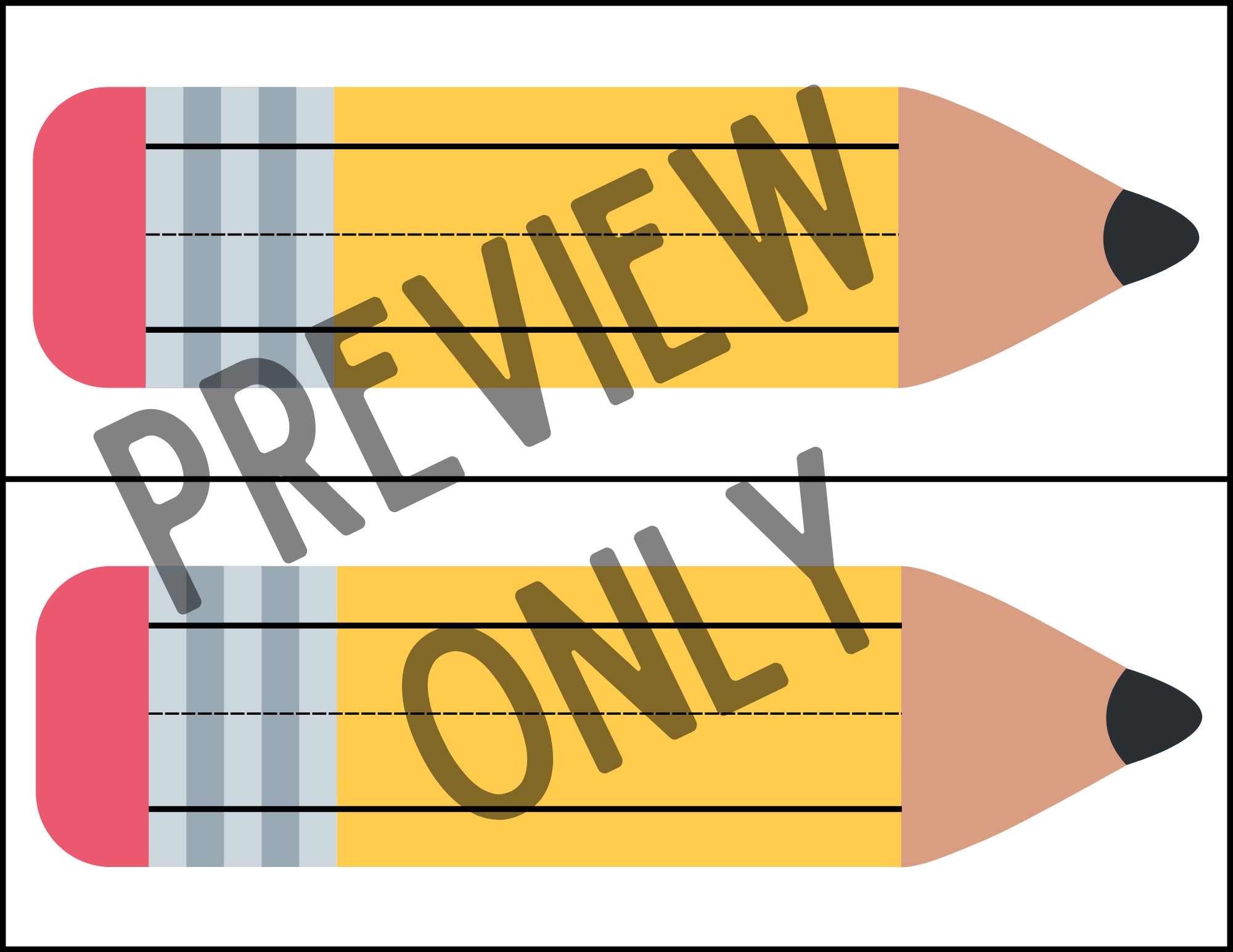 Pencil Name Tags (editable Version) - Etsy