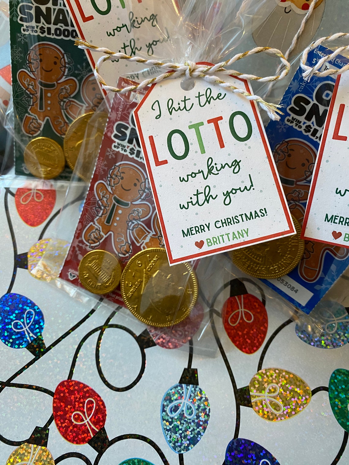 Christmas Gift Tags - I Hit the Lotto Working With You - Etsy