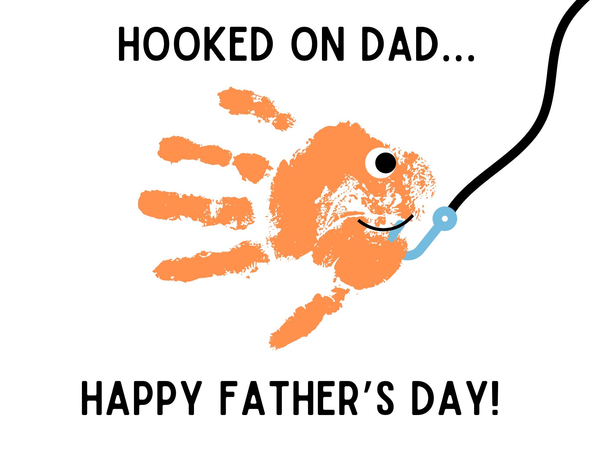 Father’s Day “hooked on Dad” Handprint Gift - Etsy