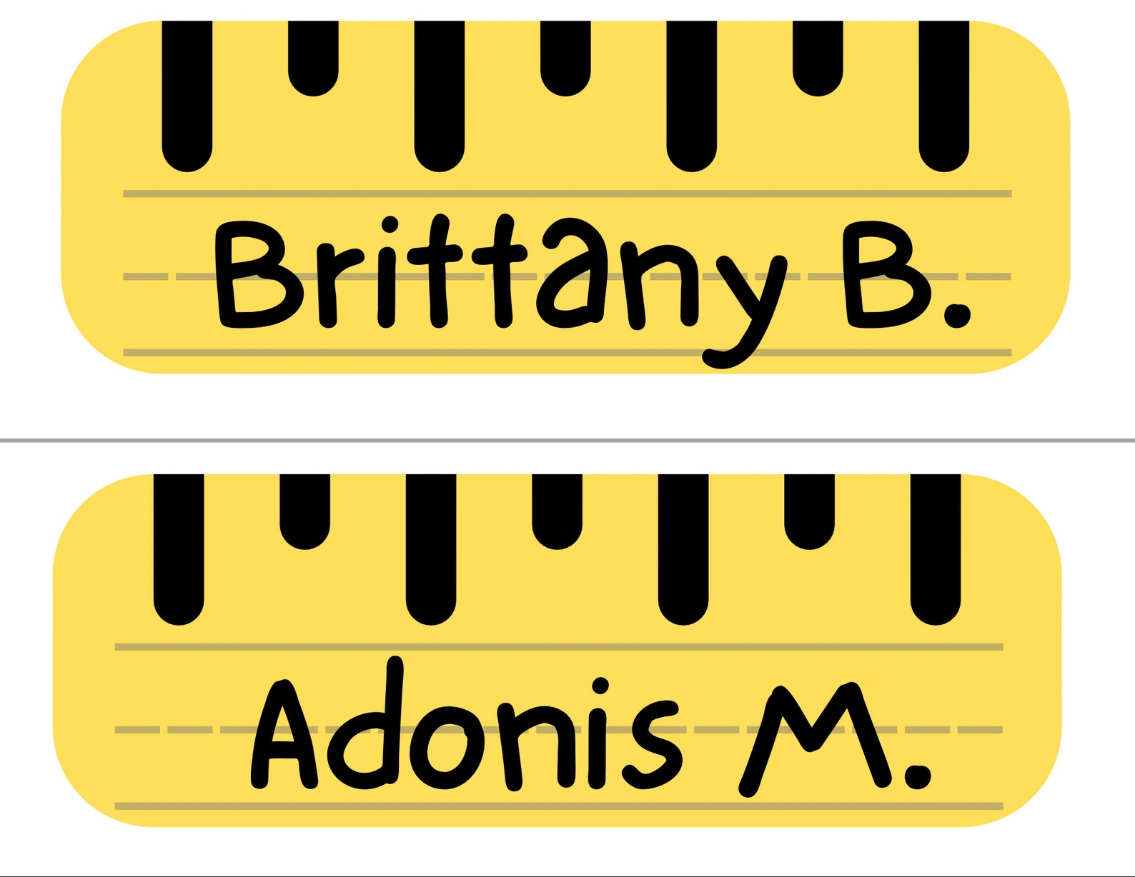 Ruler Name Tags (editable Version) - Etsy