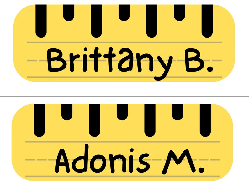 Ruler Name Tags (editable Version) - Etsy