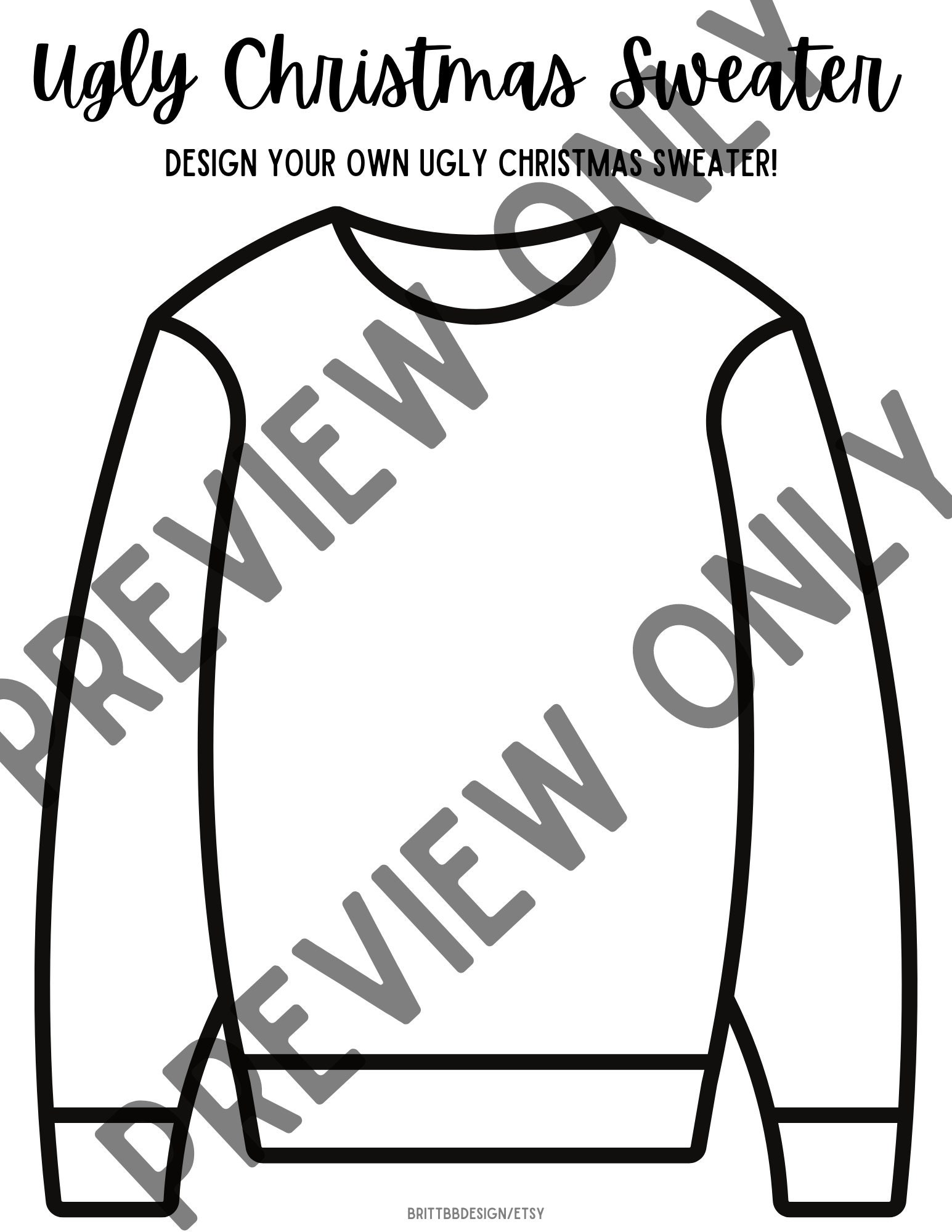 Ugly Christmas Sweater Activity - Etsy