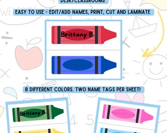Pencil Name Tags (editable Version) - Etsy