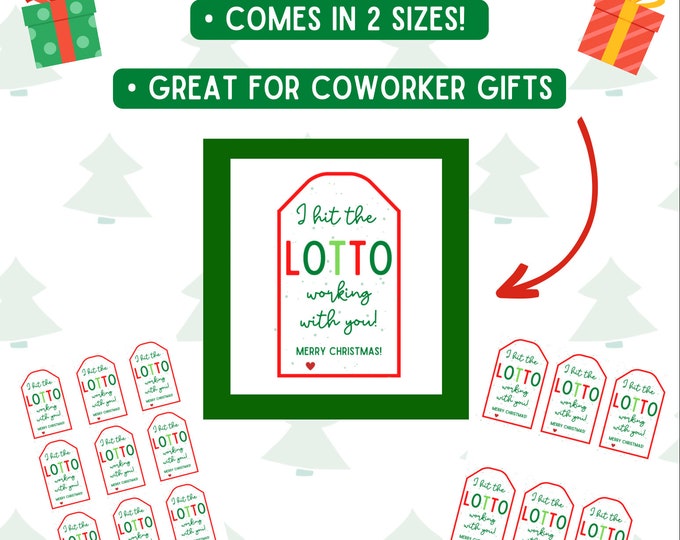 Christmas Gift Tags - I Hit the Lotto Working With You - Etsy