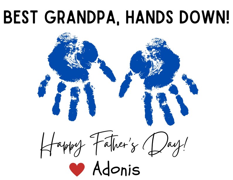 Father’s Day “best Grandpa, Hands Down” Handprint Gift - Etsy