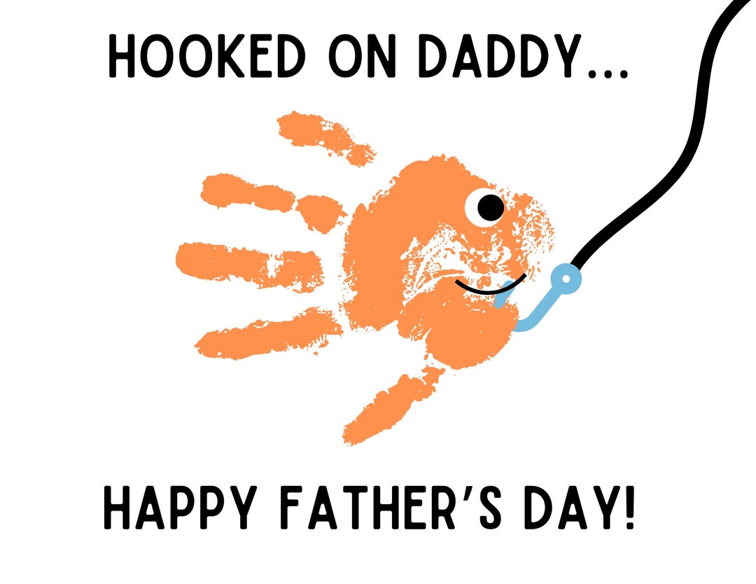 Father’s Day “hooked on Daddy” Handprint Gift - Etsy