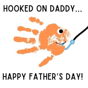Father’s Day “hooked on Daddy” Handprint Gift - Etsy