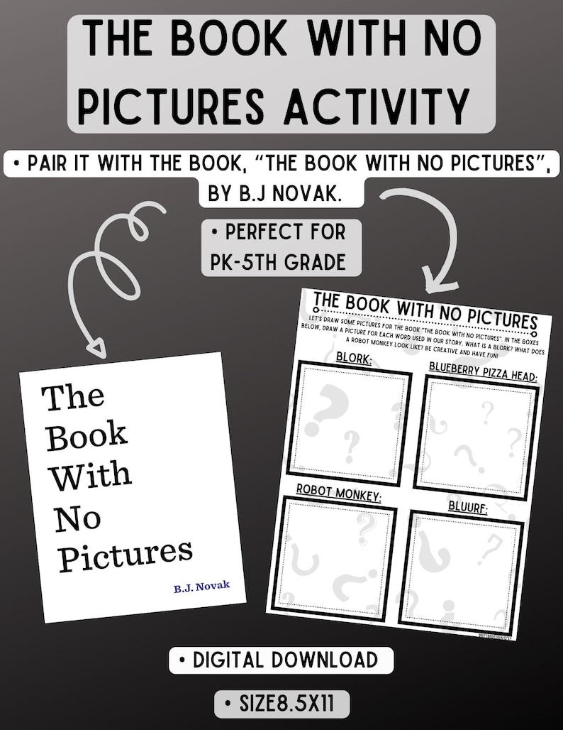 The Book With No Pictures Activity - Etsy
