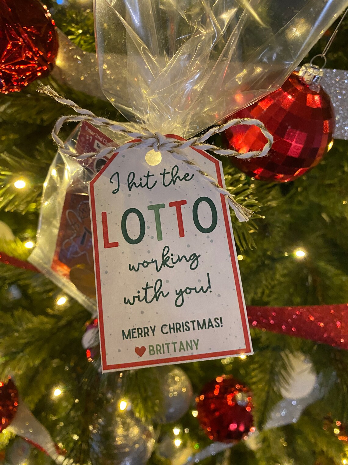 Christmas Gift Tags - I Hit the Lotto Working With You - Etsy