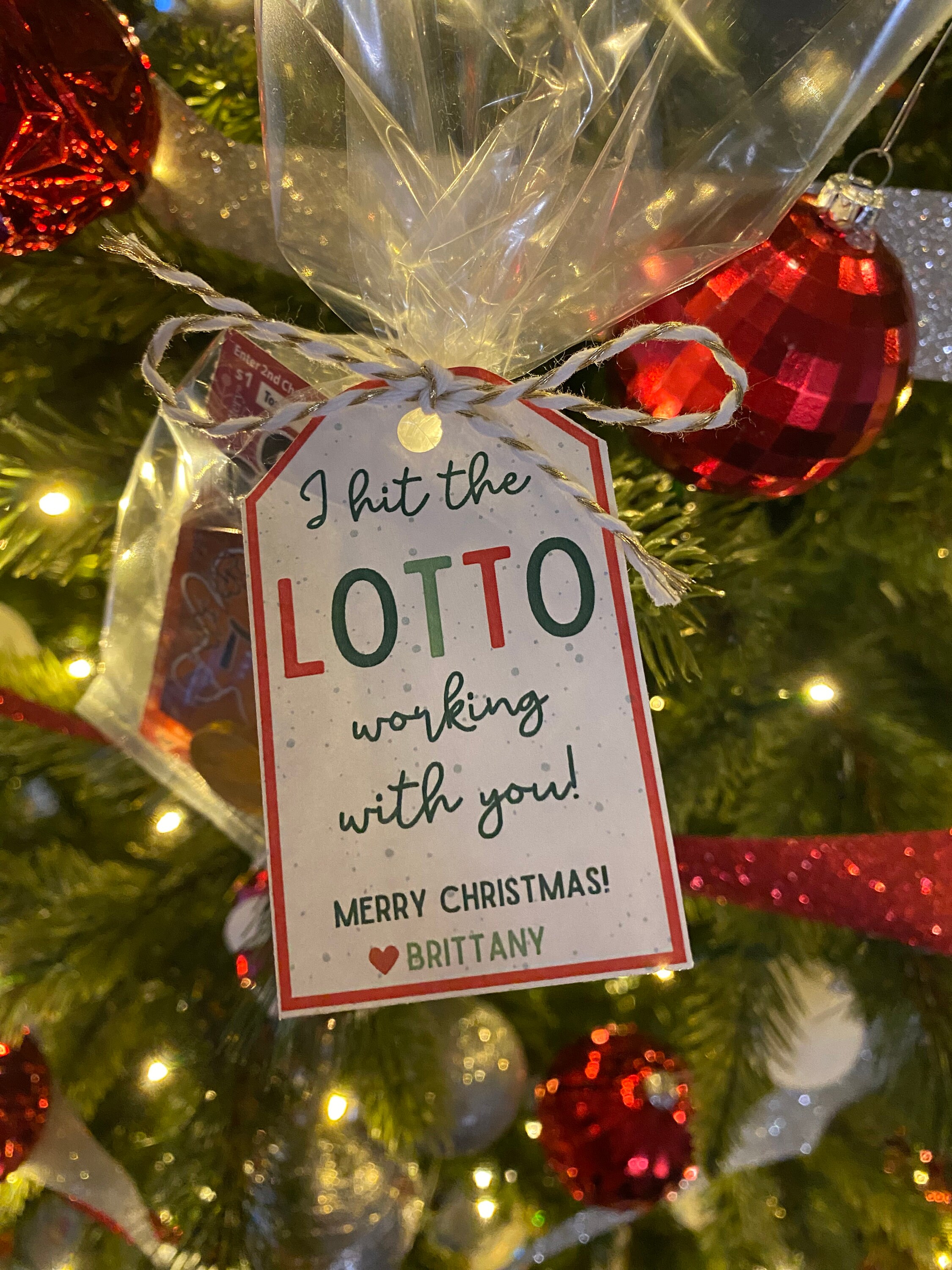 Christmas Gift Tags - I Hit the Lotto Working With You - Etsy