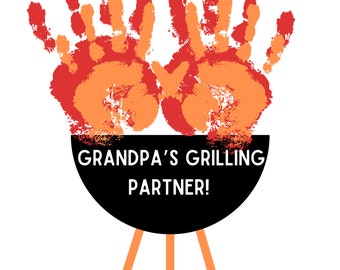 Father’s Day “dad’s Grilling Partner” Handprint Gift - Etsy