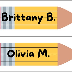 Pencil Name Tags (editable Version) - Etsy