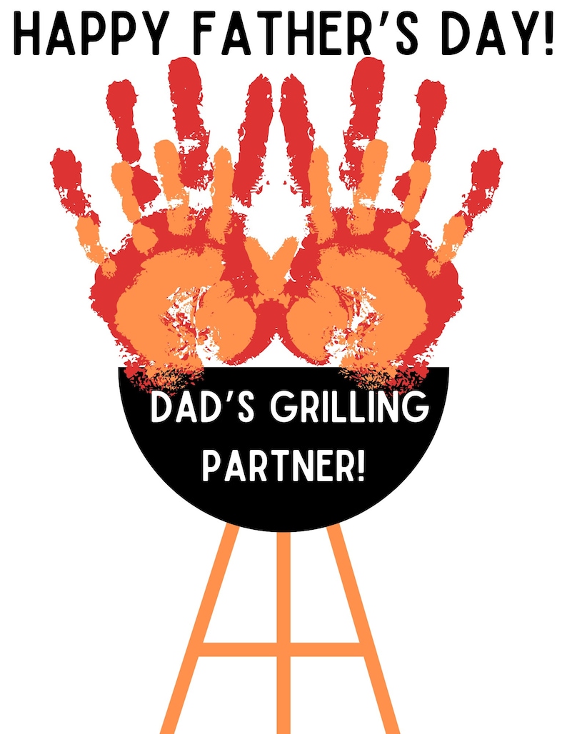 Father’s Day “dad’s Grilling Partner” Handprint Gift - Etsy